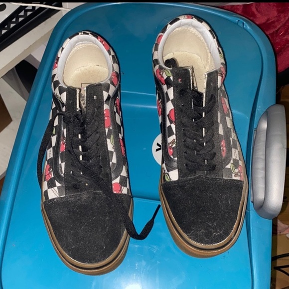 Vans | Shoes | Cherry Checkerboard Vans Sneakers | Poshmark